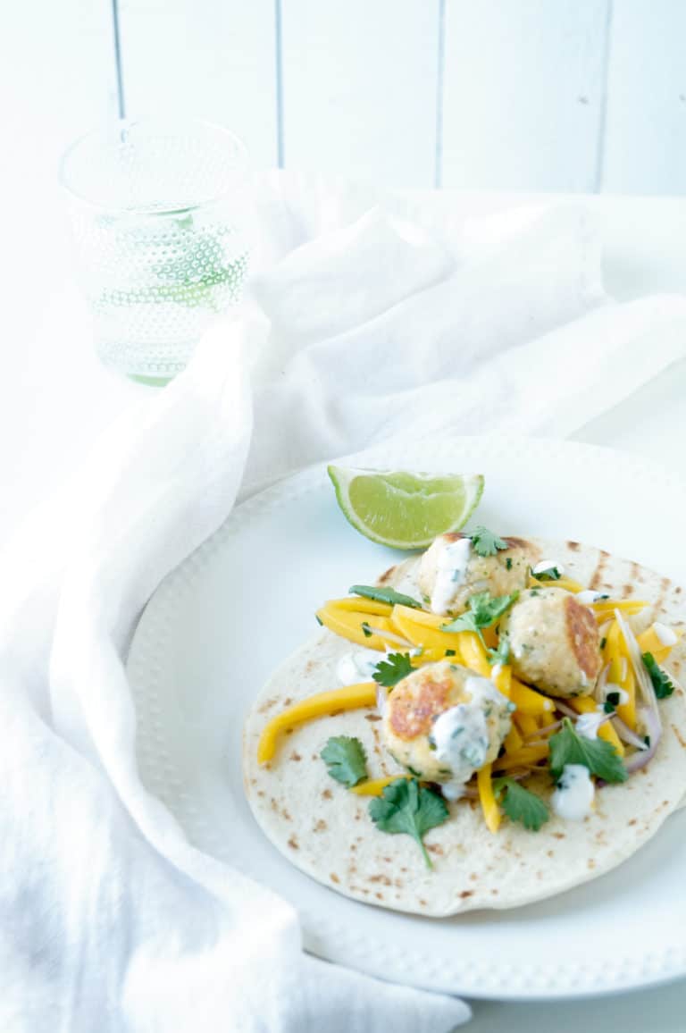 Taco met visballetjes en mango - Elien's Cuisine